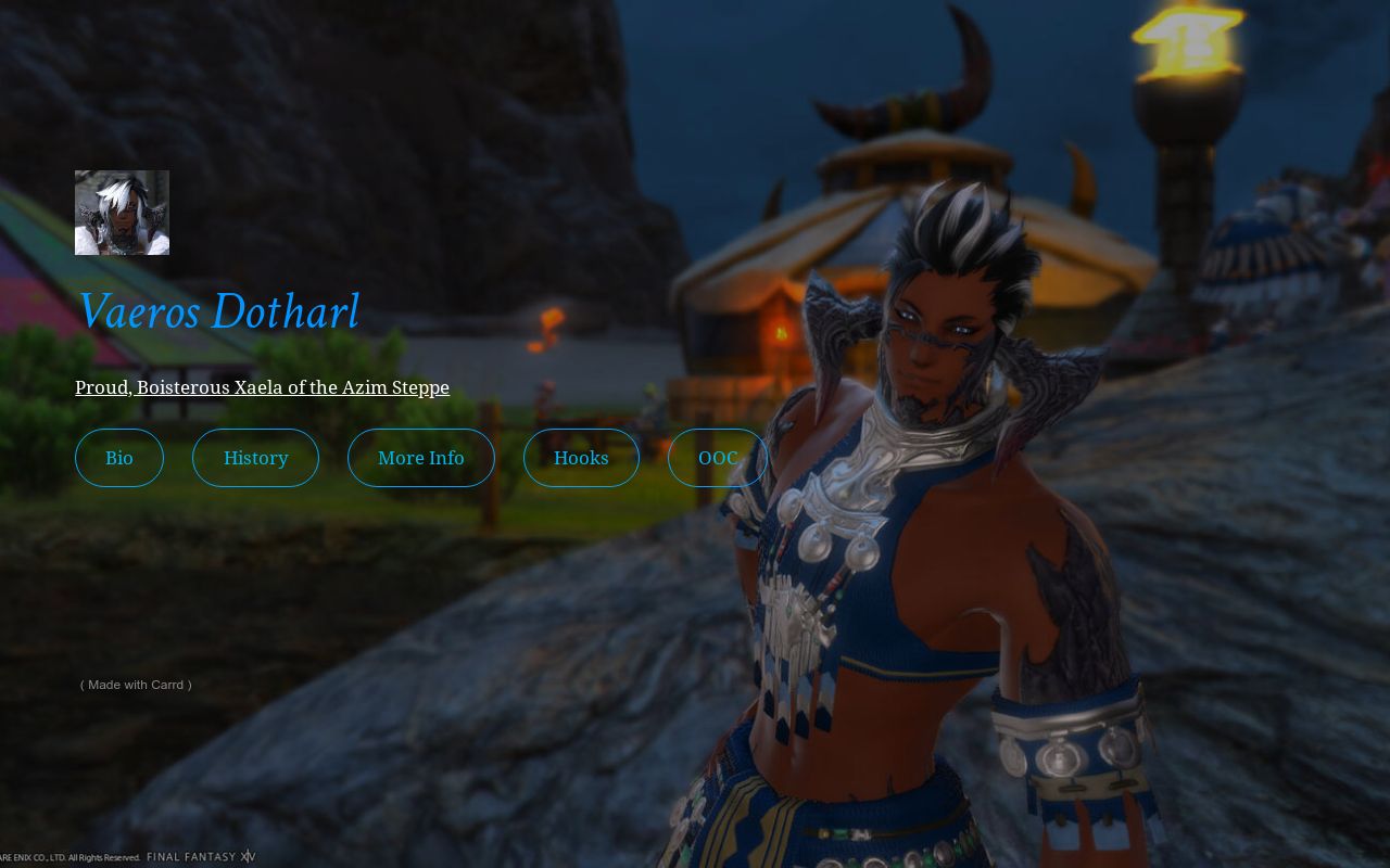 Vaeros Dotharl's Carrd
